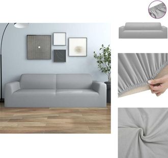 vidaXL Vidaxl - Hussen - Living Stretch Sofahusse 3-Sitzer Grau Polyester-Jersey - Grau
