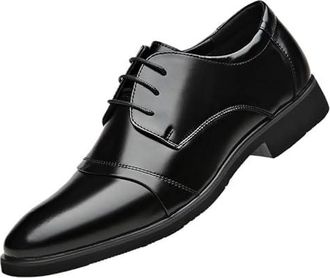 Generic Chaussures Oxford Modernes Rehaussantes for Hommes, en Cuir Noir, &eacute;l&eacute;gantes et habill&eacute;es, Style Brogue