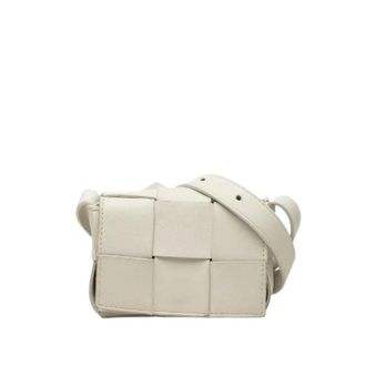 Bottega Veneta Pre-owned Cassette Leather Shoulder Bag - Femme - Pre-owned - Blanc - Taille: ONE Size
