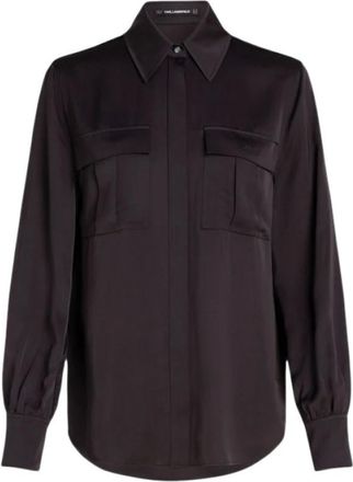 Karl Lagerfeld Femme, Blouses et Chemises, Noir, Taille: 40 FR Chemise Regular