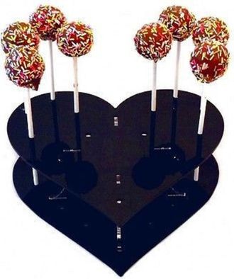 Super Cool Creations Herz Kuchen Pop Ständer von Supercool Creation - Schwarz, Standard