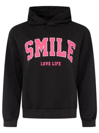 Zwillingsherz Hoodie Smile Kapuze, lange &Auml;rmel, elastische B&uuml;ndchen, gro&szlig;er Neon-Print