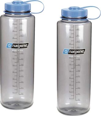 Nalgene Silo Tritan Weithalsflasche, 1,4 l, Grau, 2 Stück