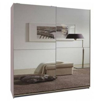 Inside75 Dressing clapton 135 cm portes coulissantes blanc / miroirs