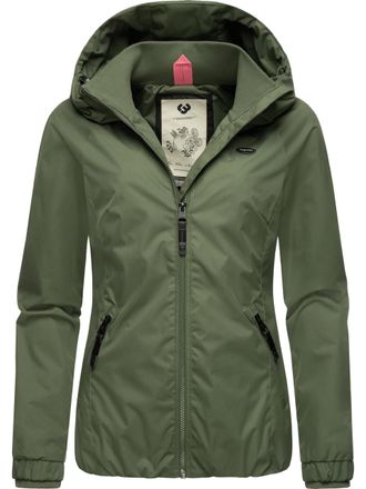 Ragwear Damen wasserdichte Übergangsjacke leichte Jacke kurz mit Kapuze Dizzie Intl Dark Olive024 Gr. XL