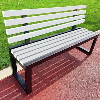 Generic Gartenbank mit Lehne Parkbank Massivholzbank Terrassenbänke, Wasserdichtes Metall Wetterfest Robust Stabil Langlebig Gartenmöbel, für Garten Veran(Siz