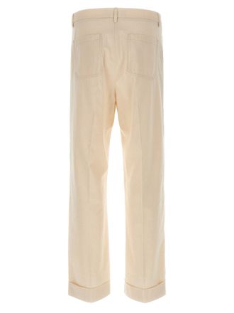 Valentino Garavani Mens Beige Cotton Casual Pants
