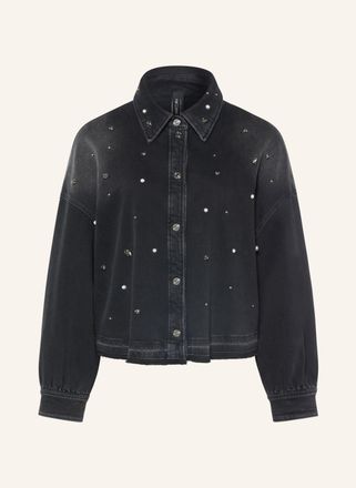 Marc Cain Jeansbluse Mit Schmucksteinen Und Schmuckperlen schwarz