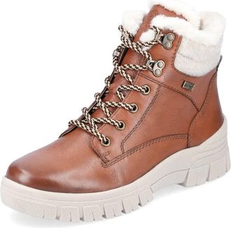 Remonte Damen Combat Boots D0E71, Frauen Stiefeletten,lose Einlage,wasserabweisend,remonteTEX,gefüttert,Stiefel,Bootee,Booties,braun Kombi (24),42 EU