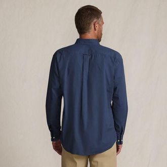 Lands End Langarm-Hemd aus Popeline, Classic Fit, Herren, Gr&ouml;&szlig;e:52-54 regular, Blau, Baumwolle, by Lands End