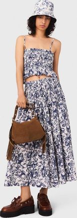 Maje Langer Bedruckter Rock - Bleu Fruits Print - Maje
