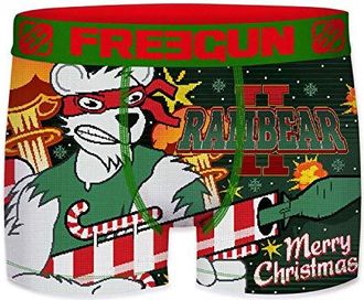 Freegun Homme Christmas Boxer unitaire Christmas - Microfibre - 92% Polyester, 8% &eacute;lasthanne, Unitario Hombre T662-1, S
