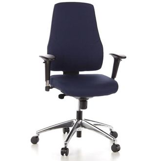 hjh OFFICE 608010 Chaise de Bureau Pro-TEC 200 Tissu Bleu Fonc&eacute; Chaise pivotante Ergonomique, accoudoirs & Dossier r&eacute;glables