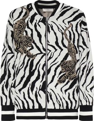Akep Femme, Vestes, Multicolore, Taille: 36 FR Bomber Jacquard