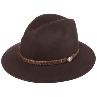 LIPODO Chapeau Outdoor Traveller Femme/Homme - Made in Italy de Feutre en Laine Hiver Automne-Hiver - 61 cm Marron