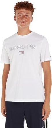 Tommy Hilfiger Hilfiger 85 Tee MW0MW34427 T-Shirts Manches Courtes, Blanc (White), XXL Homme