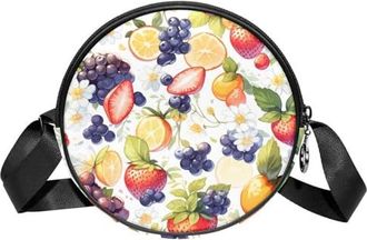 Generic Sac &agrave; bandouli&egrave;re rond pour femme, petit sac &agrave; bandouli&egrave;re avec fermeture &eacute;clair, bretelles r&eacute;glables, style d&eacute;contract&eacute;, pour femmes et filles