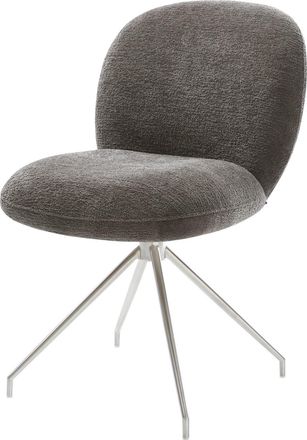 DELIFE Polsterstuhl Nube-Flex Kreuzgestell konisch Edelstahl Boucl&eacute; Soft Schlamm Taschenfederkern