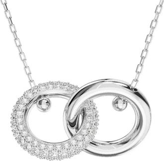 Swarovski Charms - Dextera pendant, Interlocking loop, Rhodium plated - Gr. unisize - in Wei&szlig; - f&uuml;r Damen
