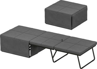 HOMCOM Klappbett ca. 190x60 cm Gästebett mit 8cm Schaumstoff Matratze, faltbar Reisebett, Erwachsene Einzelbett, Metallbett bis 120 kg belastbar, Faltbett fü