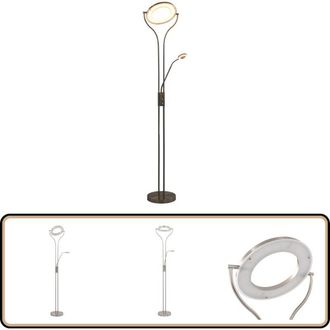 vidaXL Stehlampe 18 w Silbern 180 cm Dimmbar - Stehlampe - LED-Lampe - Deckenfluter - Leselampe - Wohnzimmerleuchte