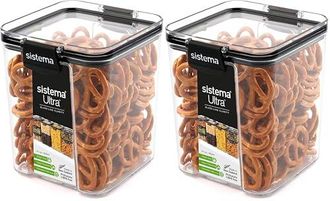 Sistema Ultra Tritan luftdichtes Frischhaltedose | 920 ml Vorratsdose mit Deckel | stapelbar | BPA-frei, Wei&szlig;/Grau (Packung mit 2)