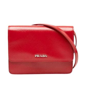 Prada Pre-owned Saffiano Umh&auml;ngetasche - - Pre-owned - Damen - Rot - ONE SIZE