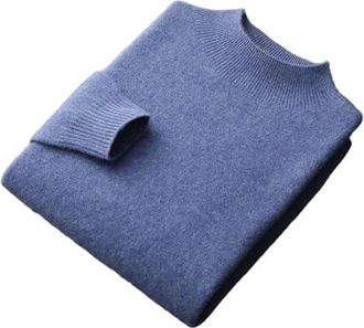 Generic Pull basique en laine pour homme, col montant, doux et chaud en cachemire, 2, L
