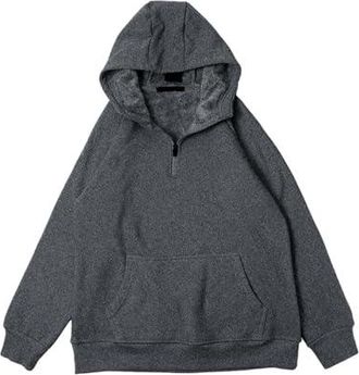 Generic Manteau en peluche décontracté pour homme - Automne et hiver - Rembourré - Chaud - Manches longues - Sweat à capuche en polaire - Pour la vie quotidie