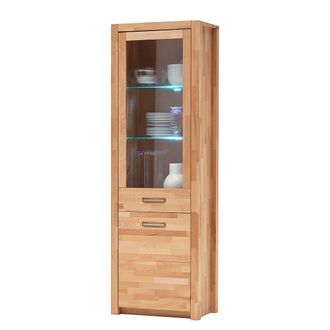 Ars Natura home24 Standvitrine 66 x 203 x 40cm Türanschlag rechts Braun/Kernbuche
