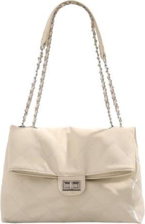 Generic Sac &agrave; bandouli&egrave;re pour femme - Sac &agrave; bandouli&egrave;re &agrave; carreaux en losange - Sangle en cha&icirc;ne et fermeture &agrave; boucle - Convient pour les banquets, les soir