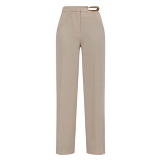 Simona Corsellini Gerade Hose mit Ketteng&uuml;rtel - - Trousers - Damen - Grau - S