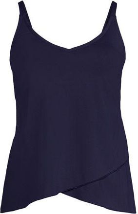Lands End Tankinitop mit Tulpensaum chlorresistent in Lang-Gr&ouml;&szlig;e, Damen, Gr&ouml;&szlig;e:48-50 regular, Blau, Nylon-Mischung, by Lands End