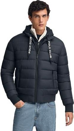 Polo Club Veste pour Homme avec Fermeture Zippée de couleur Bleu Marine avec logo Coupe Regular - Poches