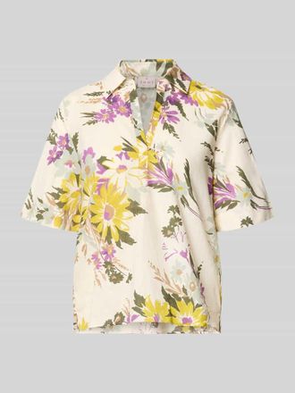 Emme Bluse aus Leinen-Mix mit V-Ausschnitt Modell FEROCE