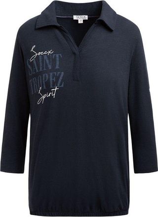 soccx Poloshirt mit Gummizug im Saum