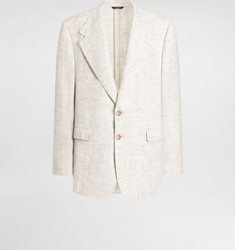 Dolce & Gabbana Single-breasted Tweed-effect Linen And Viscose Jacket - Mann Anz&uuml;ge Und Blazer Beige 44