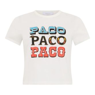 Paco Rabanne Paco Graphic Tee - - Tops - Damen - Wei&szlig; - S