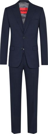 HUGO BOSS Einreihiger Anzug aus einem Materialmix mit Weste in