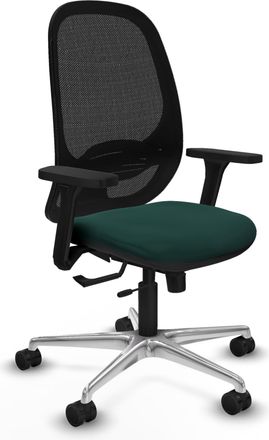 Piqueras y Crespo Hochwertiger B&uuml;rostuhl mit 3D-Armen, h&ouml;henverstellbare Lendenwirbelst&uuml;tze, ausgestattet mit Syncro/Traslack und Schneideschaum, Schwarz/Flaschengr&uuml;n