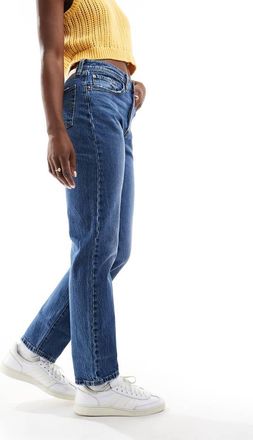 Levi's 501 - Jeans in Dunkelblau mit kurzem Schnitt und geradem Bein-Marineblau
