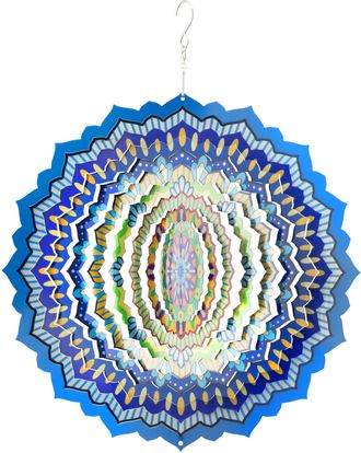 Navaris Windspiel für Draußen - Ø30cm Garten Windspiel hängend - Windrad aus Metall - Windspinner Gartendeko aus Edelstahl - Verschiedene Designs