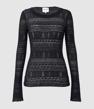 Kujten Pull Semeti Pointelle Noir