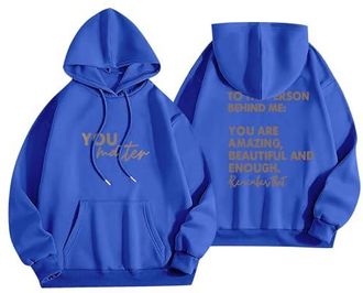 Generic Sweat &agrave; capuche pour femme - Joli sweat &agrave; capuche imprim&eacute; blond - Album blond - Pull &agrave; capuche - Tops Streetwear - Sweat-shirt pour femme, bleu, XS