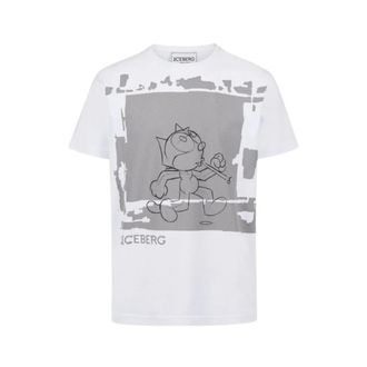Iceberg Herrenmode T-Shirt aus Baumwolle - - Tops - Herren - Wei&szlig; - S