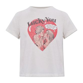 Re/Done Femme, Tops, Blanc, Taille: 40 FR Classic Tee Lucky You