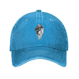 Generic Viking Nordique Loup Corbeau Femme Homme Casquette Trucker Athl&eacute;tique Snapback Cap sans D&eacute;formation Chapeau De Cowboy pour Toutes Les Saisons Golf Ext