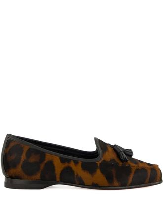 Santoni Loafer mit Leoparden-Print - Braun
