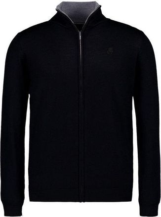 Karl Lagerfeld Herren Pullover schwarz Merinowolle unifarben