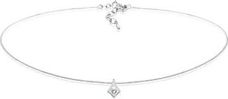 Elli Collier Femme Choker Simple avec Cristal - (925/1000) Argent